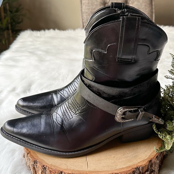 Pierre Dumas | Shoes | Pierre Dumas Black Western Cowboy Midcalf Boots ...
